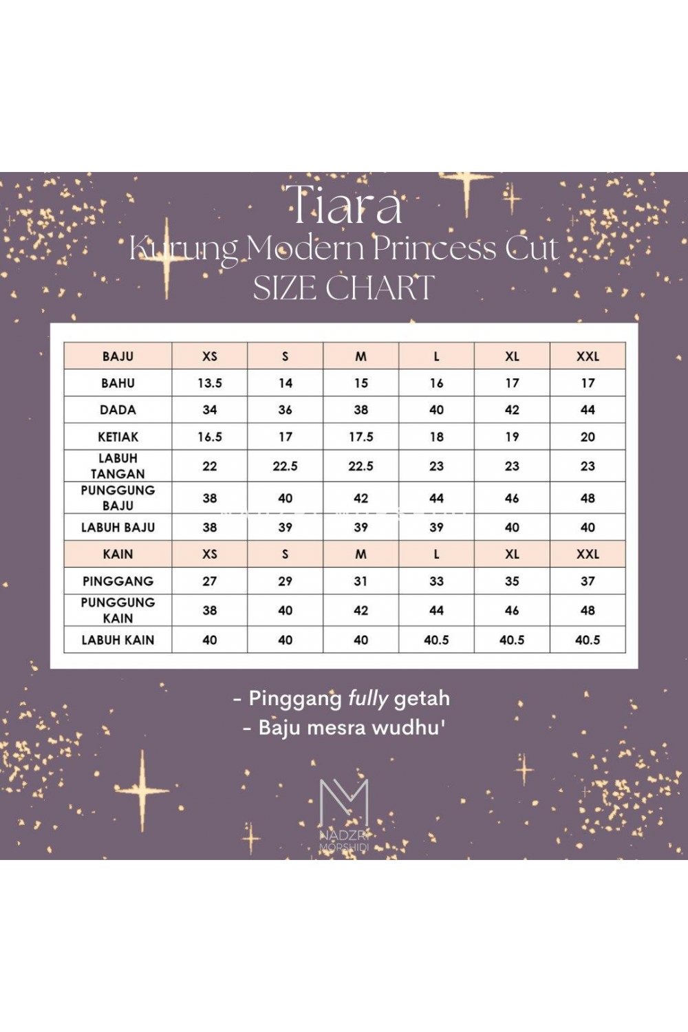 PUFF KURUNG MODERN TIARA WITH LINING (WITHOUT SELENDANG) - FLOWER PLUM